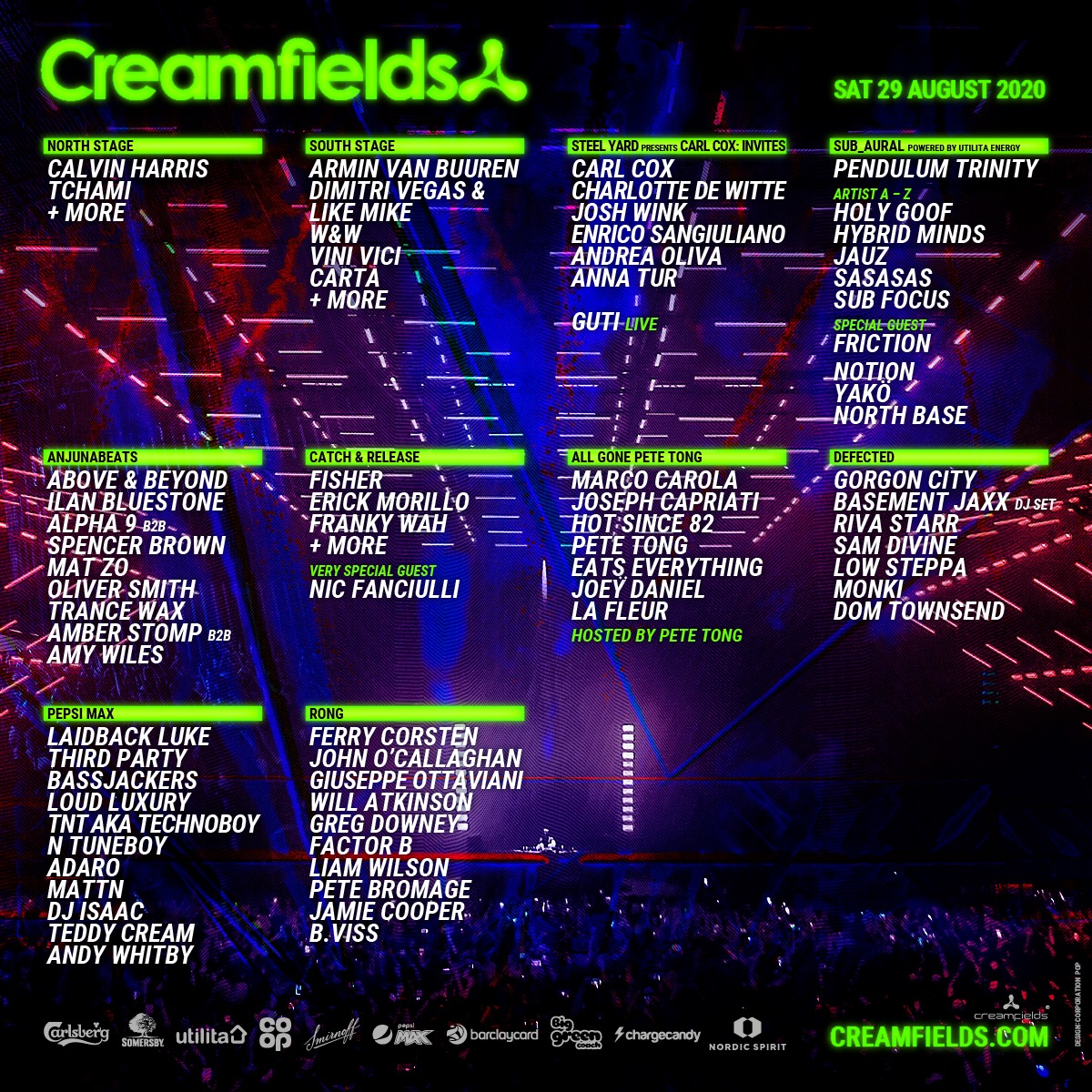 Creamfields news : #Creamfields2020 – Full Thursday lineup just ...