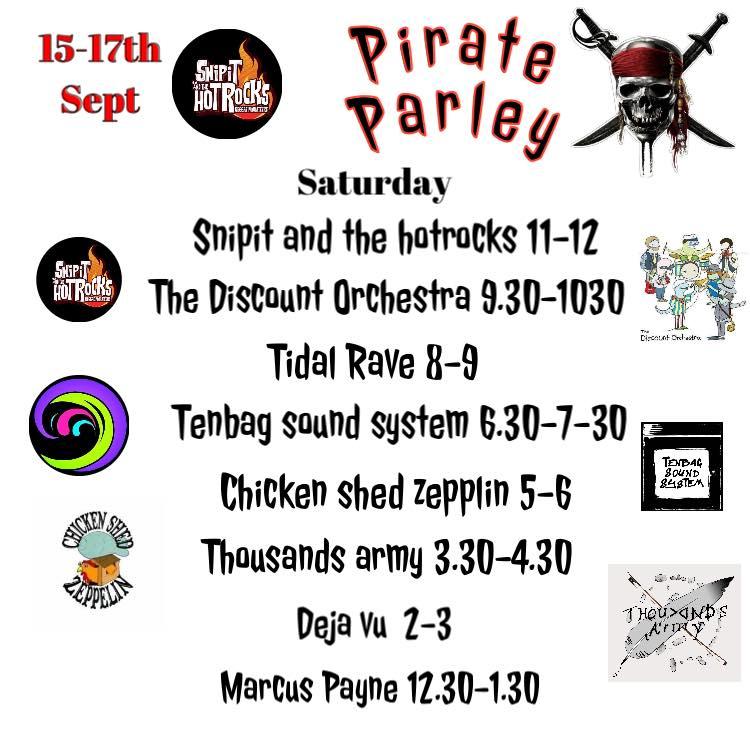 Snipit and the Hotrocks Pirate parley – Festival Flyer