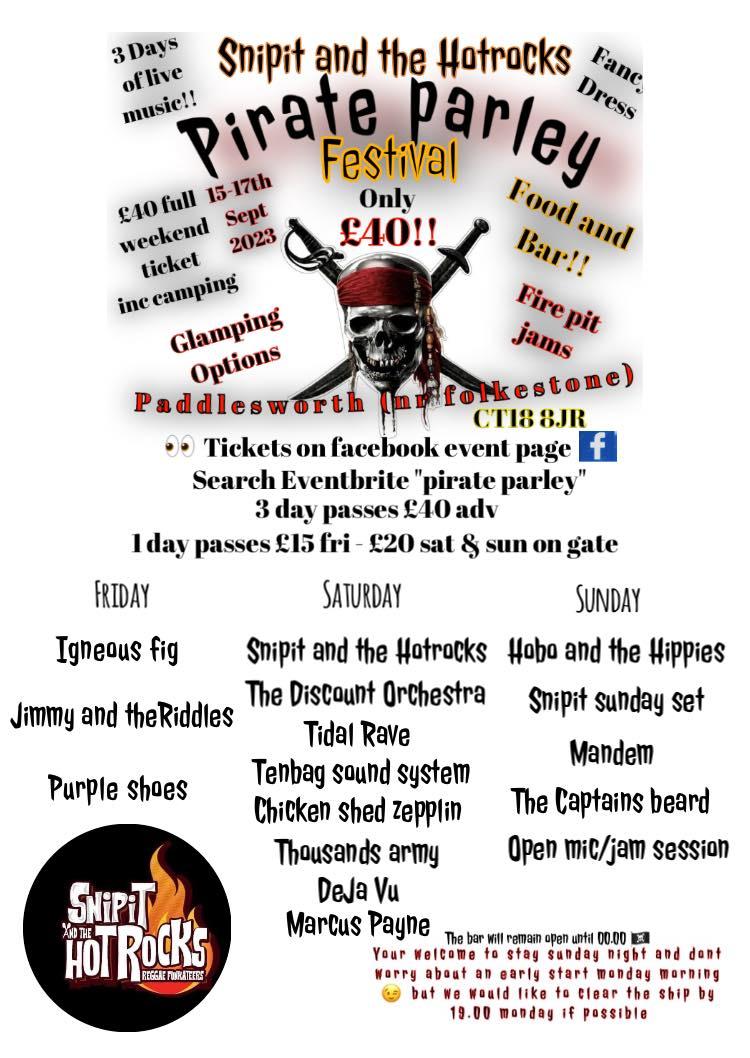 Snipit and the Hotrocks Pirate parley – Festival Flyer