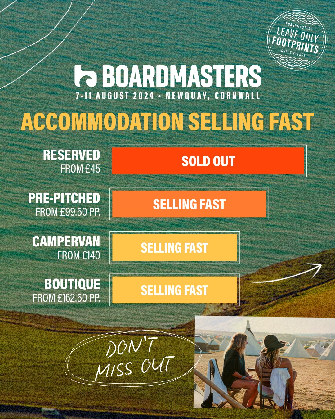 Boardmasters Festival news: Accommodation warning! With Reserved Pitch ...